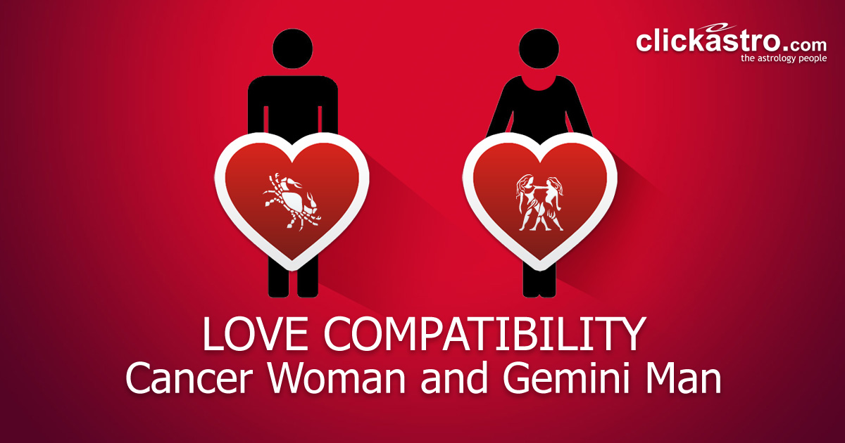 Cancer Woman and Gemini Man - Love Compatibility from Clickastro.com